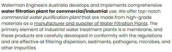 Waterman Engineers Australia - Water Filtration Plants